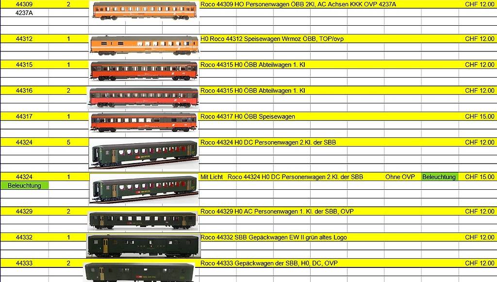 200 Div. Wagen HO ROCO, HAG, etc. DC / Top Zustand / OVP im Kanton ...