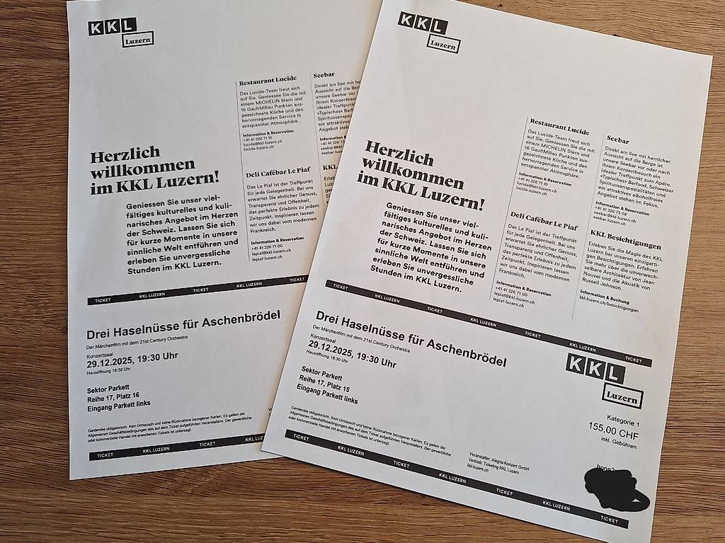 KKL Tickets / Drei Nüsse für Aschenbrödel / 29.12.2025 im Kanton Aargau ...
