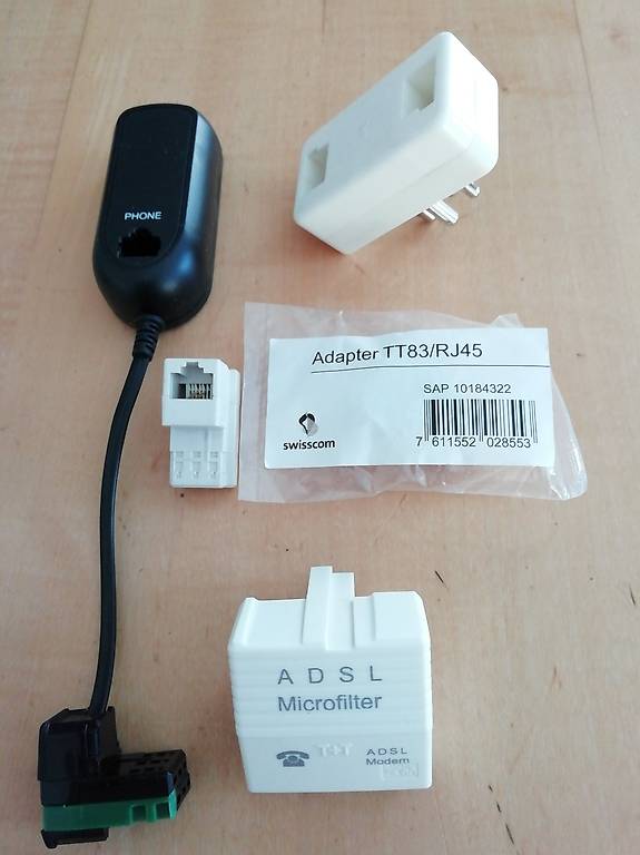 Tel. Adapter Übergangsstecker Modem TT83 / RJ11/Typ A 4-pol. im Kanton ...