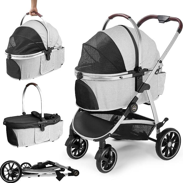 DAISTERN Hundebuggy Hundewagen Klappbar bis 25KG, Hundetroll Canton ...