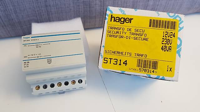 Hager Sicherheitstrafo ST314 230V / 12V und 24V 40VA 4PLE in Thurgau kaufen - tutti.ch